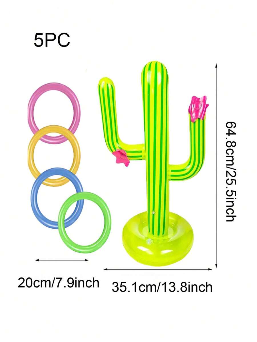 5pcs Water Park Inflatable Cactus Circle Throwing Game Set, Summer ...