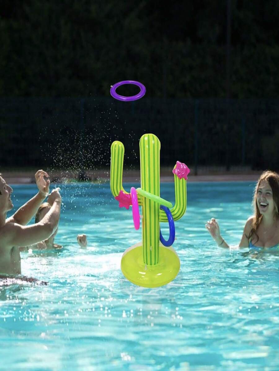 5pcs Water Park Inflatable Cactus Circle Throwing Game Set, Summer ...