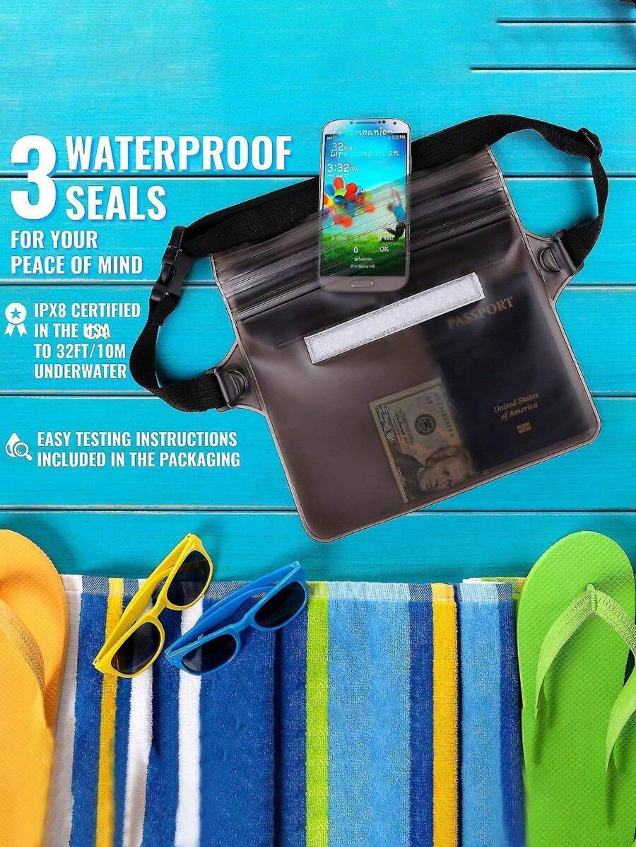 Waterproof Waist Pouch With Waist Strap - Ideal For Boating, Swimming ...