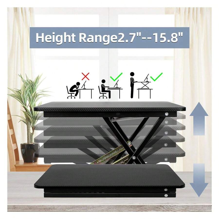 Standing Desk Converter, Height Adjustable Stand Up Desk Riser, Fully ...