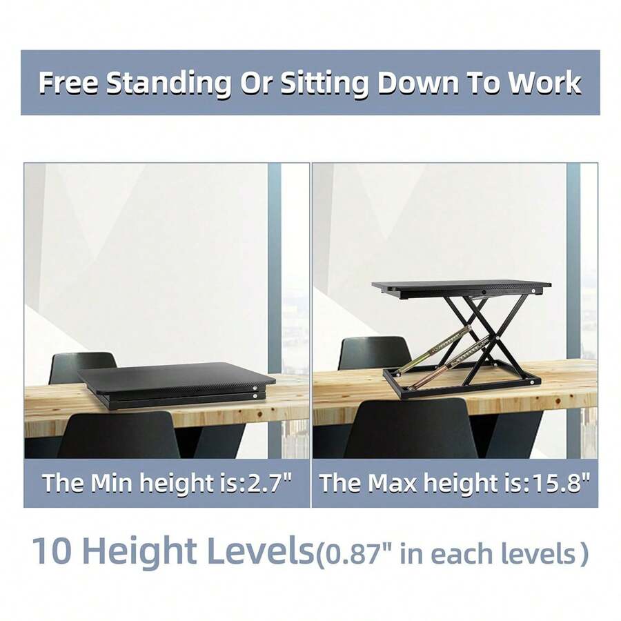 Standing Desk Converter, Height Adjustable Stand Up Desk Riser, Fully ...
