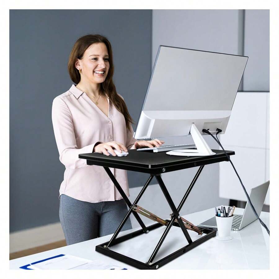 Standing Desk Converter, Height Adjustable Stand Up Desk Riser, Fully ...