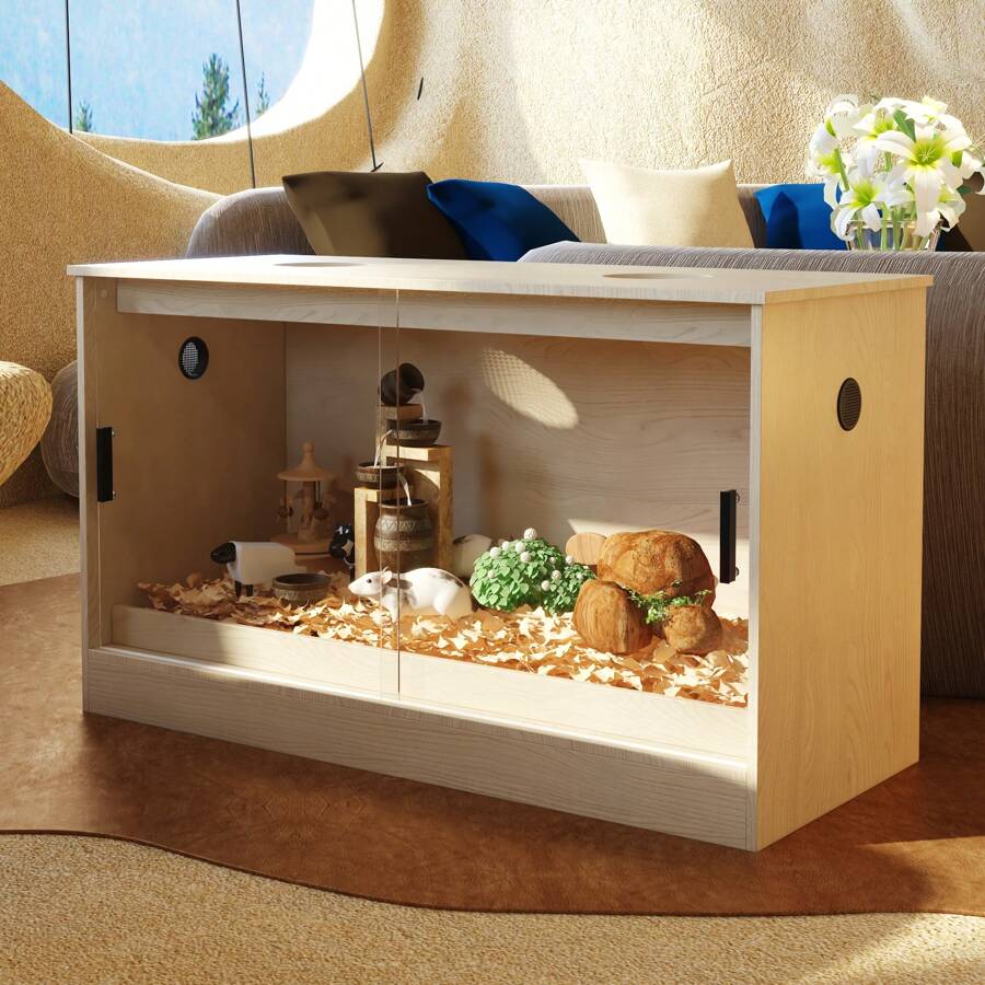 Reptile Terrarium Tank Lizard Tank Bearded Dragon Tank With Sliding ...