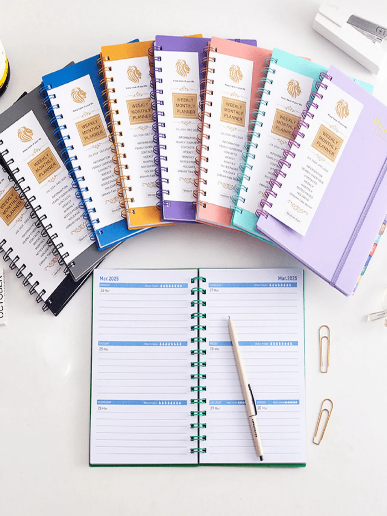 1 conjunto de caderno de planejamento A5 para 2024-25 ano com capa de ...