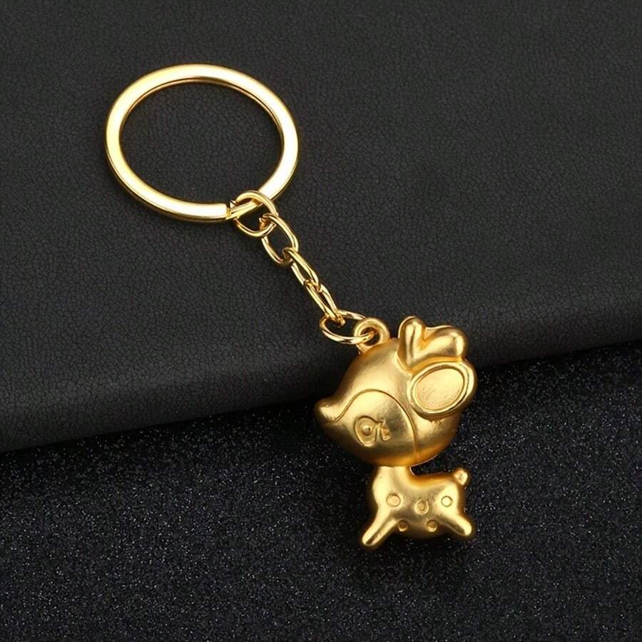 Cute Creative 3D Metal Deer Keychain Pendant, Car Keychain, Couple Key ...