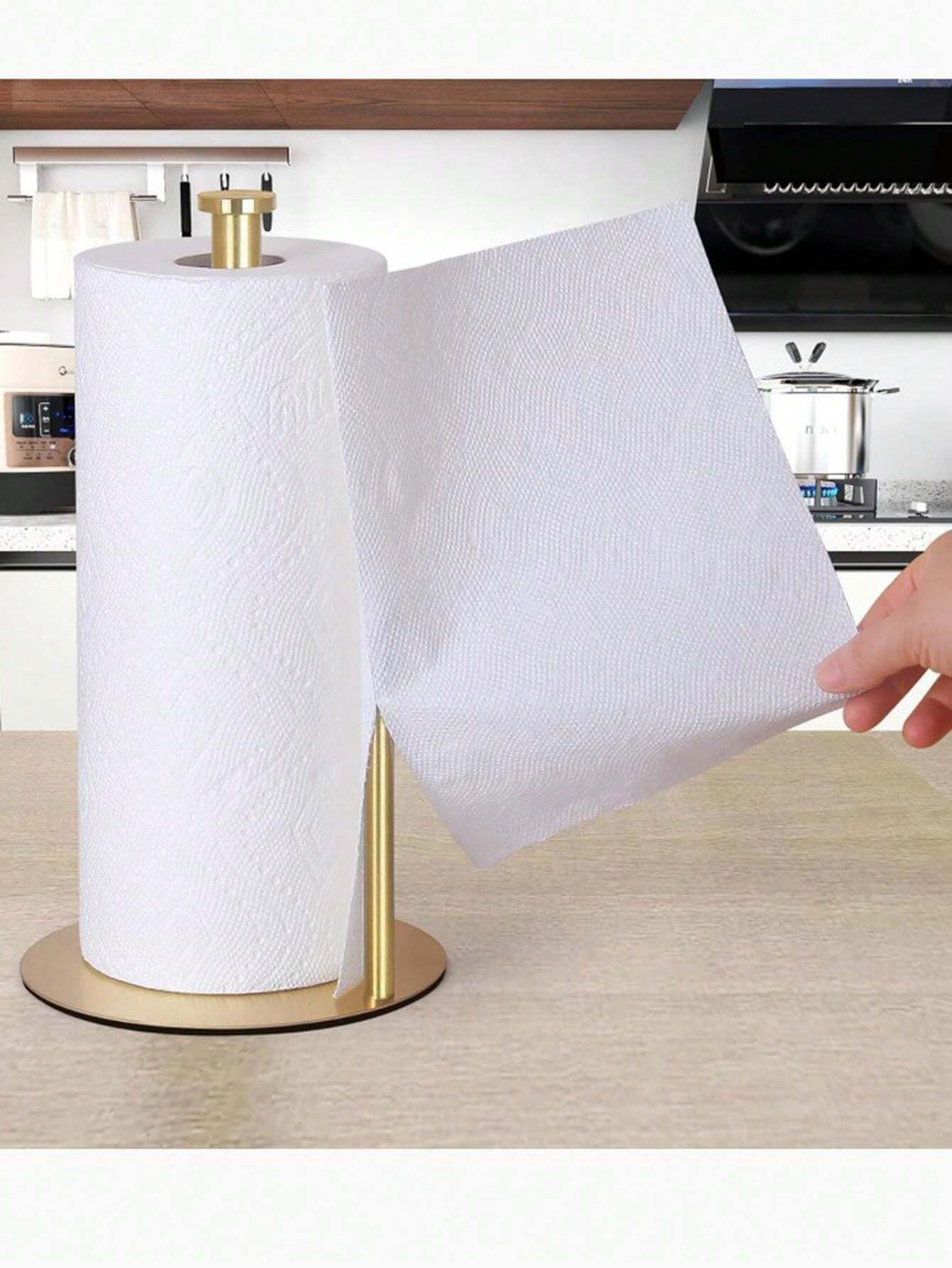 Stainless Steel Standing Paper Towel Holder, Single Hand Tear Kitchen ...