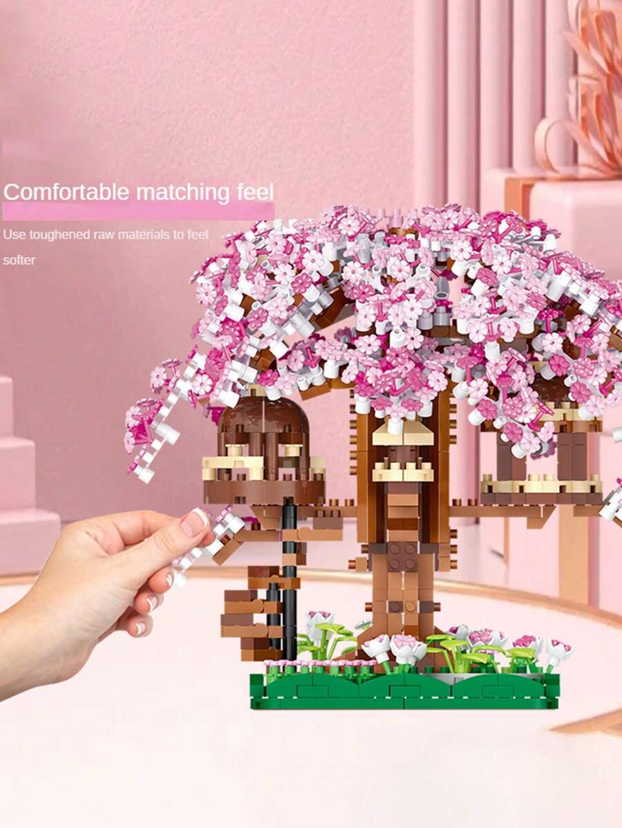 Puzzle Assembly Toy, Dreamy Pink Cherry Blossom Treehouse Small ...