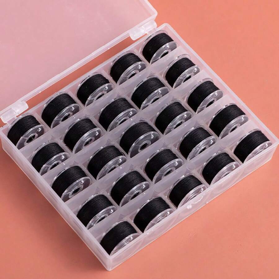 25 Thread With Storage Box And Shuttle Core Sewing Machine Bottom Yarn ...