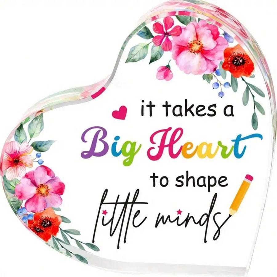 1pc 4.3-Inch Acrylic Heart Shape Desk Decoration, Clear Heart Shape ...