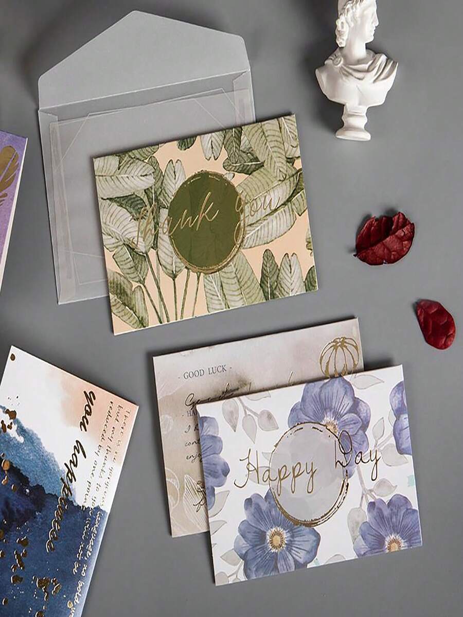 8pcs Hot Stamping Sulfuric Acid Paper Stationery Set With Envelopes For ...