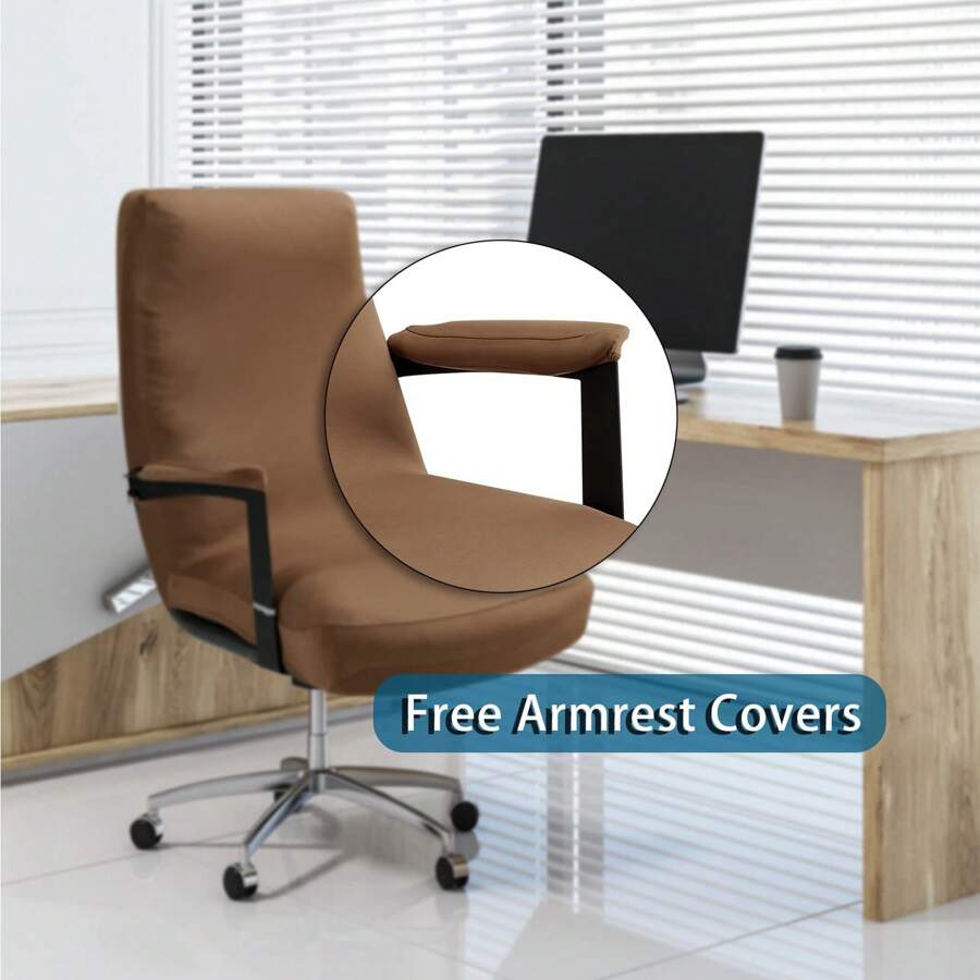 Office Chair Covers, Stretch Computer Chair Cover With Armrest Covers ...