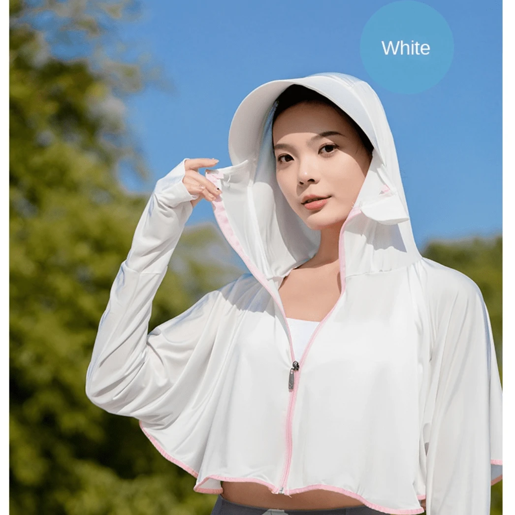 Sun Protective Anti UV Cycling Anti-Uv Clothes With Ice Sleeve & Hat ...