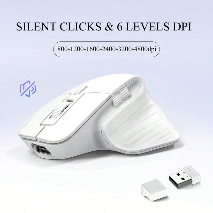 HXSJ New Mini Silent Dual-Mode Wireless Mouse, Rechargeable Optical ...