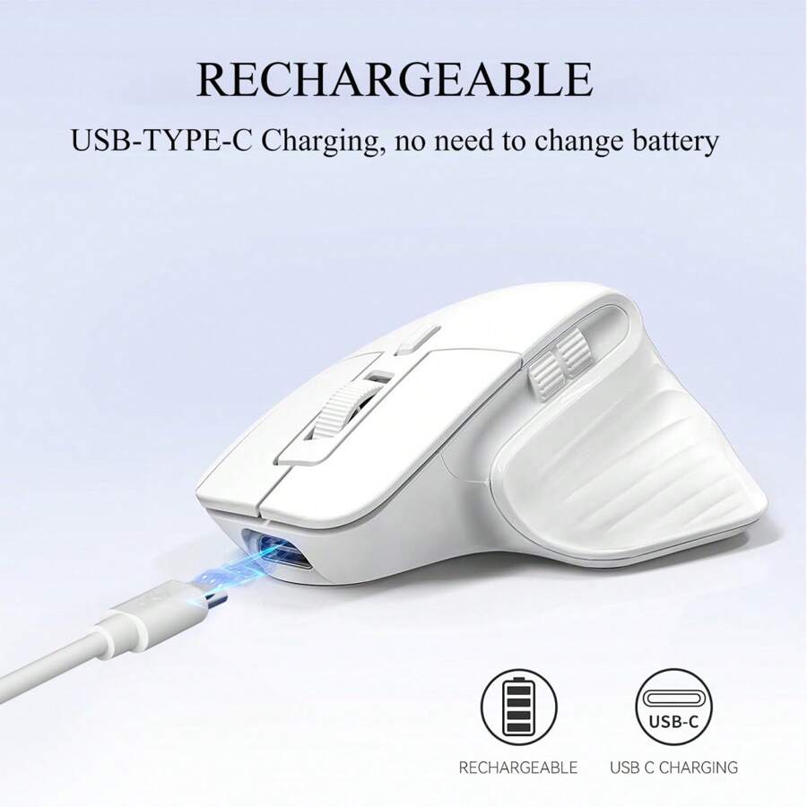 HXSJ New Mini Silent Dual-Mode Wireless Mouse, Rechargeable Optical ...