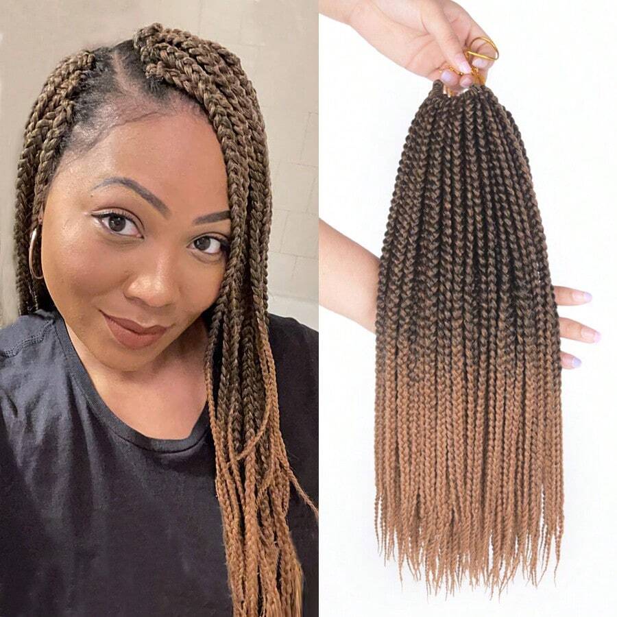 Box Braids Crochet Hair 14Inch Short Crochet Braids Pre Looped Crochet ...