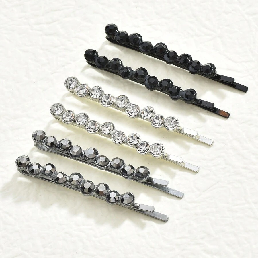 1pc Metal Crystal Rhinestone Gold Leaf Hair Clip, High-End Bangs Clip ...