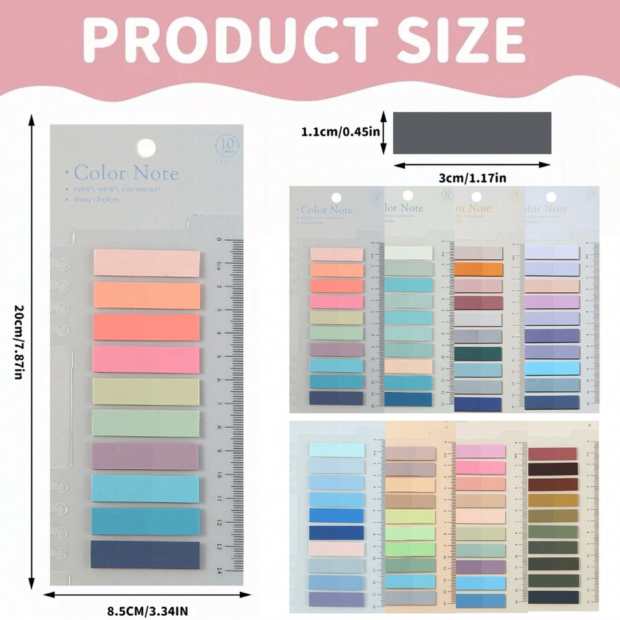 1600 Stickers 80 Colors Semi-Transparent Sticky Notes With Color Index ...