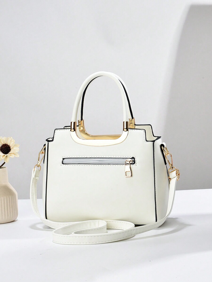 PLANEE White Elegant Women's Handbag, Crocodile Pattern Lady's Glossy ...