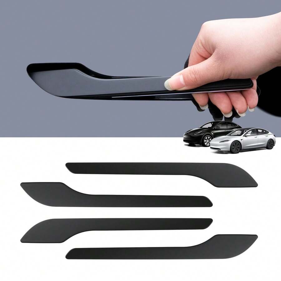 4pcs Matowy Czarny Materiał abs Drzwi samochodowe Uchwyt Naklejki ...
