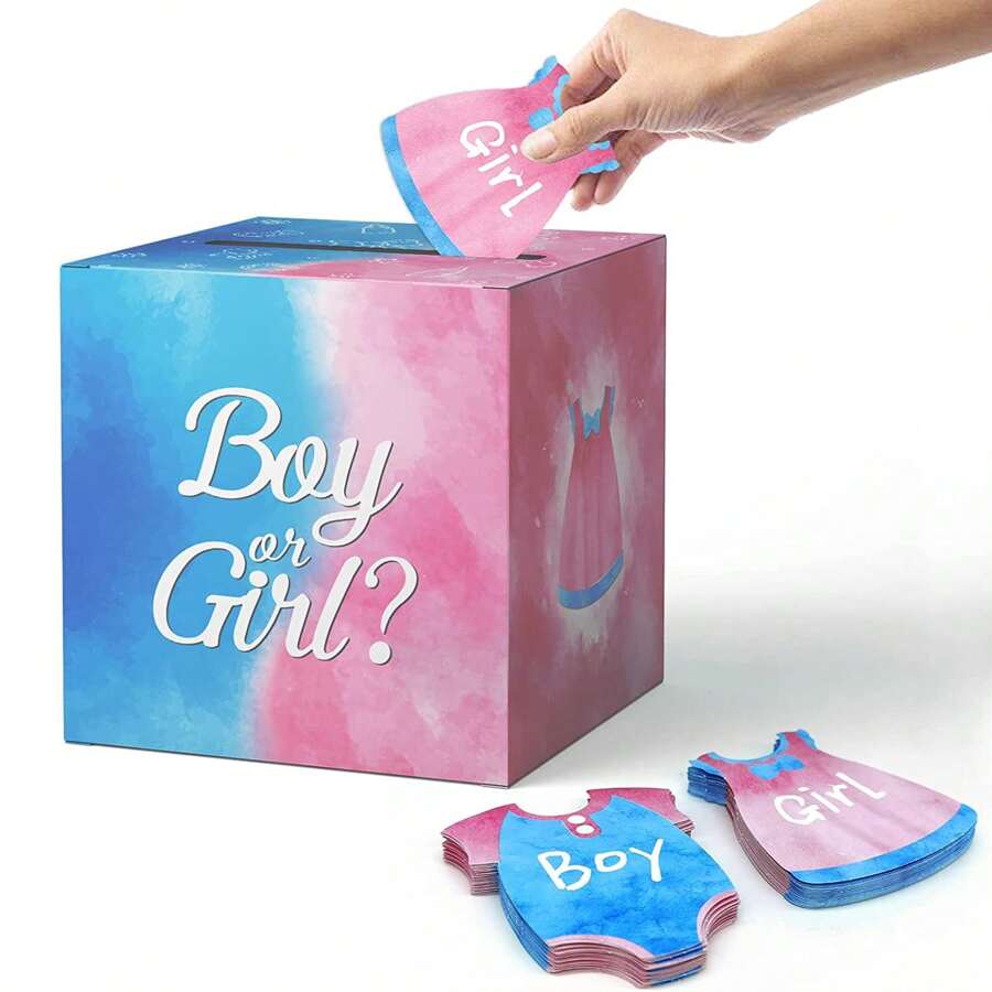 Baby Gender Reveal Voting Box With 40 Ballot Cards Gender Reveal Voting ... Baby Gender Reveal Voting Box With 40 Ballot Cards Gender Reveal Voting ...