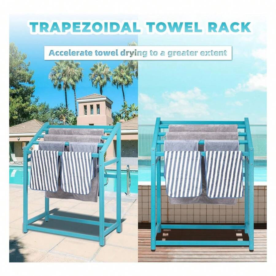YONGSTYLE Pool Towel Rack, HIPS Towel Holder With 8 Bars, Freestanding ...