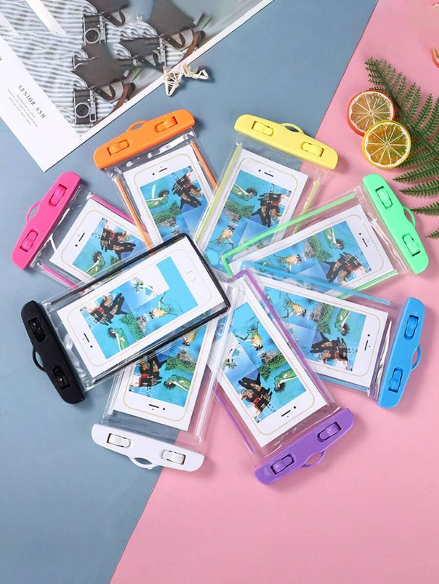 1pc Luminous PVC Cell Phone Waterproof Bag Transparent Fluorescent ...