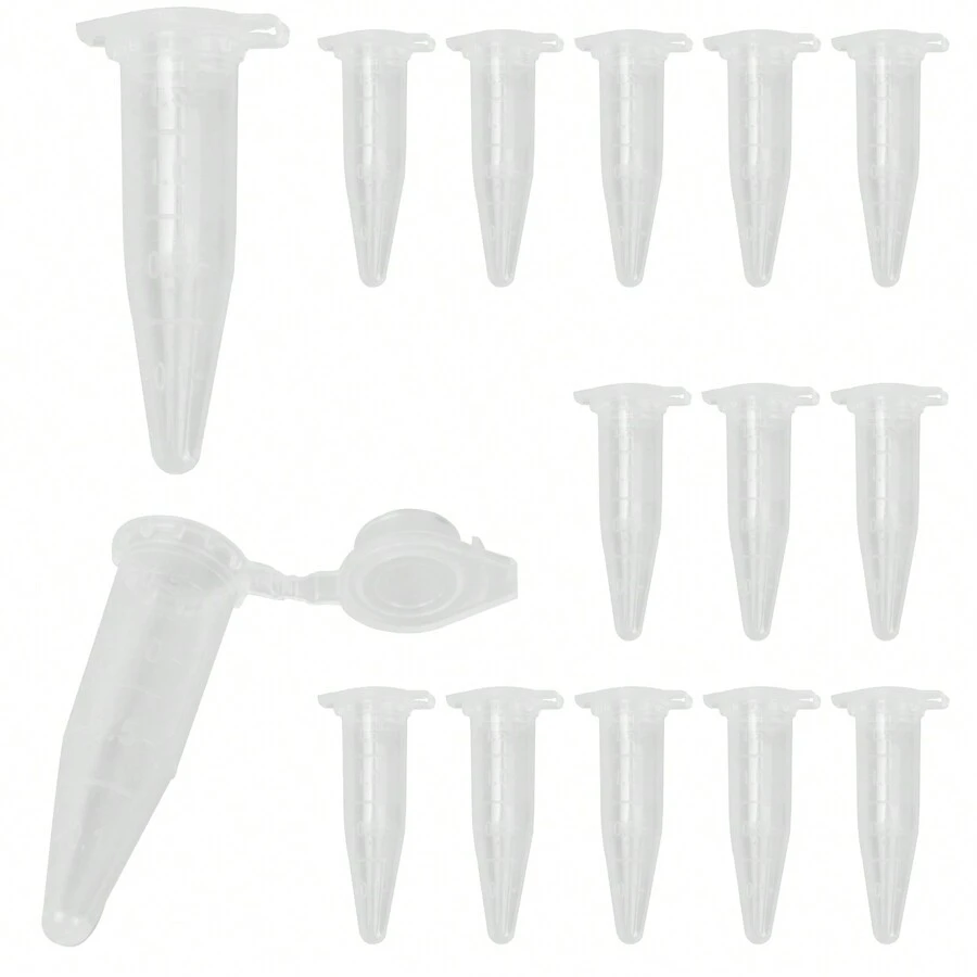 100 Pieces Centrifuge Tube, 1.5ML Micro Test Tubes Sample Vial Clear ...