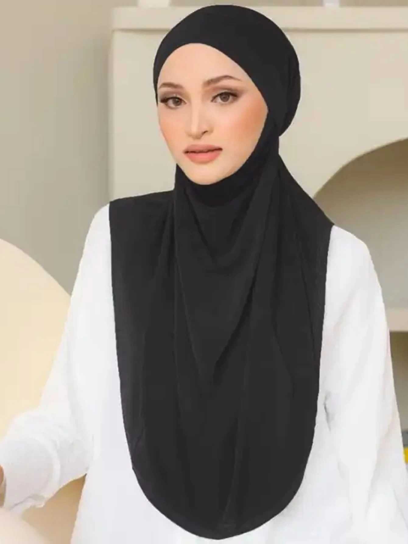 1pc Women Big Size Convenient Headscarf Bandana With Face Cover & Sweat ...