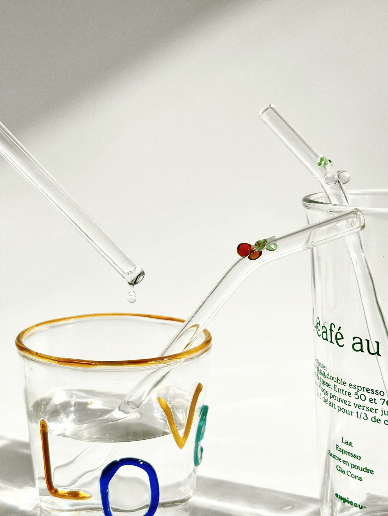 Joivida 1/2pcs Heat-Resistant Glass Straw With Red Cherry Design, Anti ...