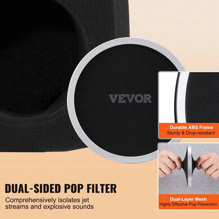 VEVOR Microphone Isolation Ball, High-Density Acoustic Foam, Windscreen ...