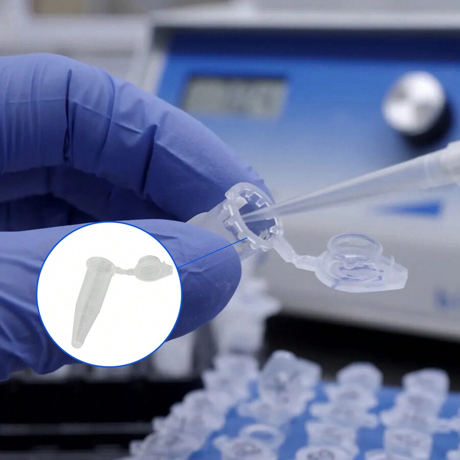 100 Pieces Centrifuge Tube, 1.5ML Micro Test Tubes Sample Vial Clear ...