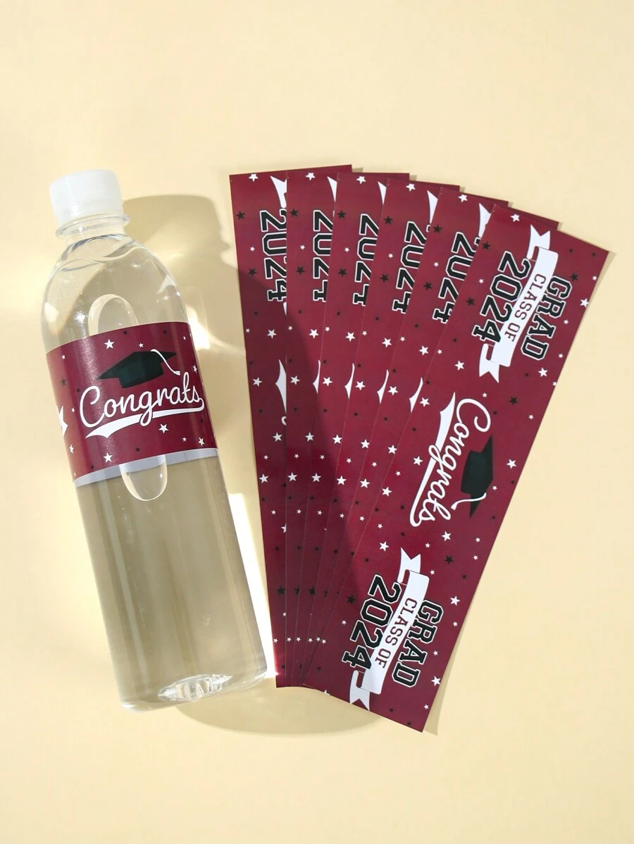 10Pcs Graduation Water Bottle Labels, Class Of 2024 Water Bottle Label ...