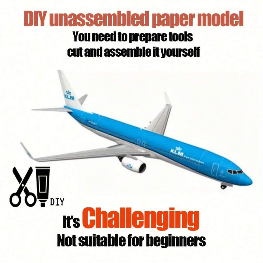 Boeing 737 Holland Aviation 1:100 DIY Paper Model With Blue And White ...