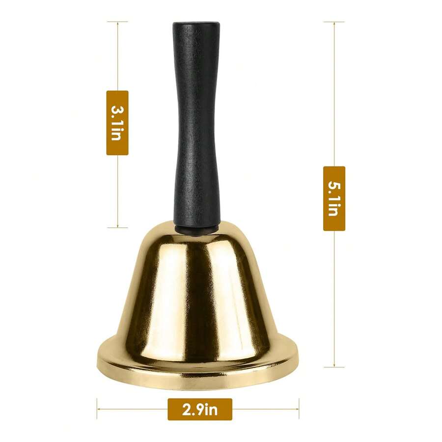 MROCO 1 Pcs Gold Hand Bell Steel Hand Bell Call Bell For Wedding ...