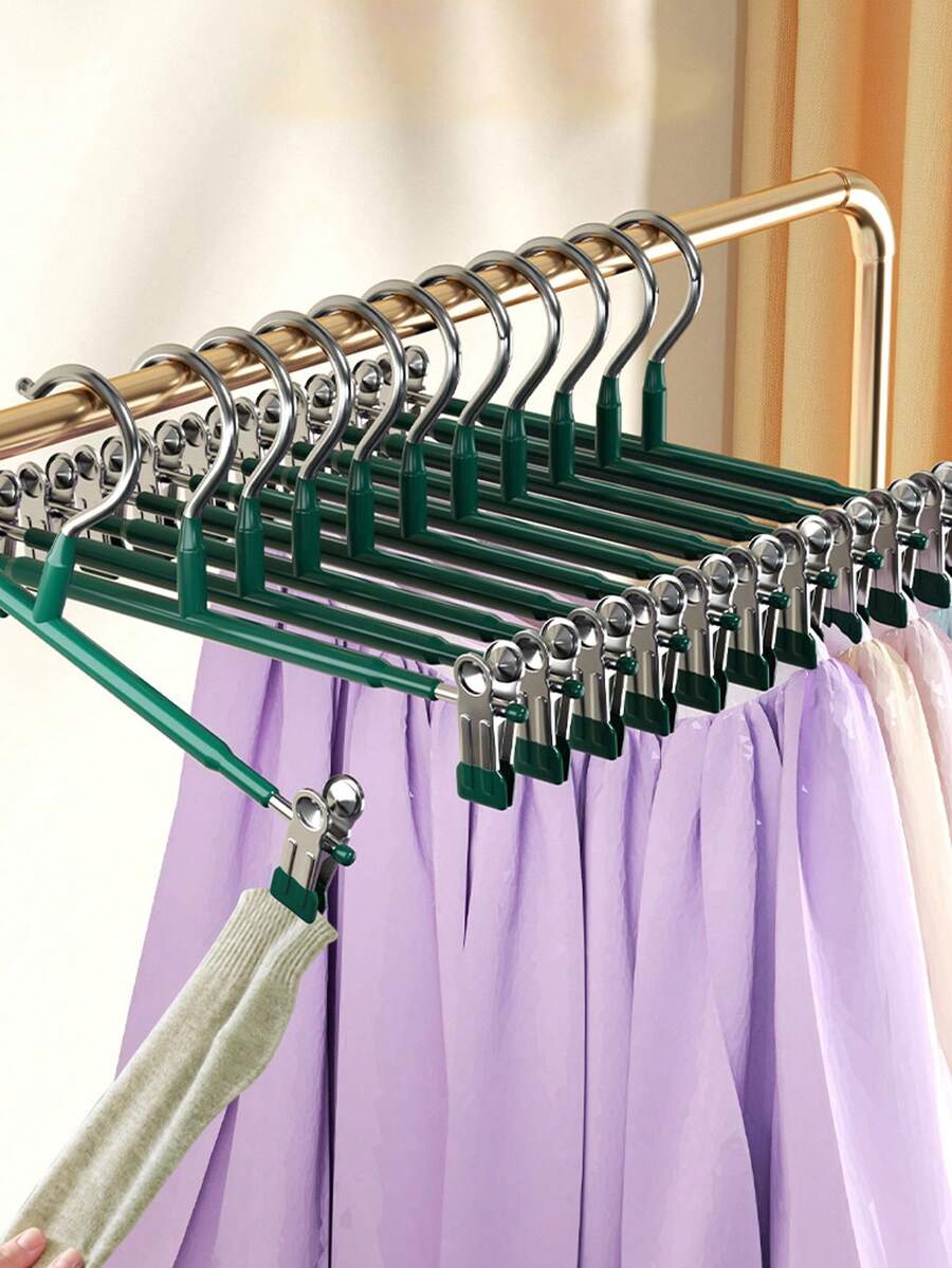 Stainless Steel Non-Slip Pants Hanger Clips With No Trace For Skirts ...