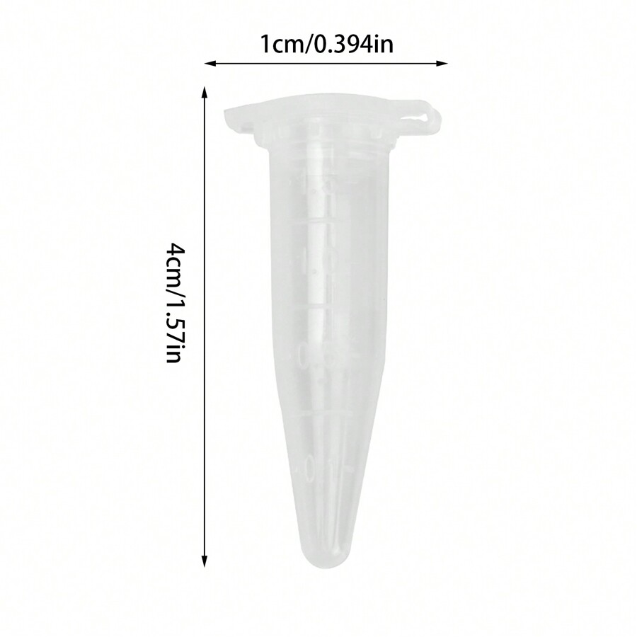 100 Pieces Centrifuge Tube, 1.5ML Micro Test Tubes Sample Vial Clear ...