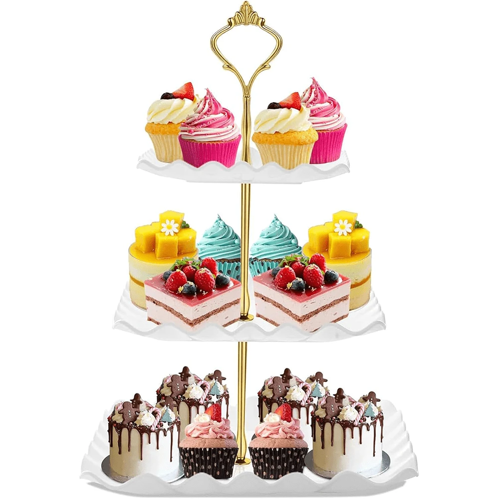 Dessert Cupcake Stand,3 Tier Cup Cake Holder Tower For Tea Party ...