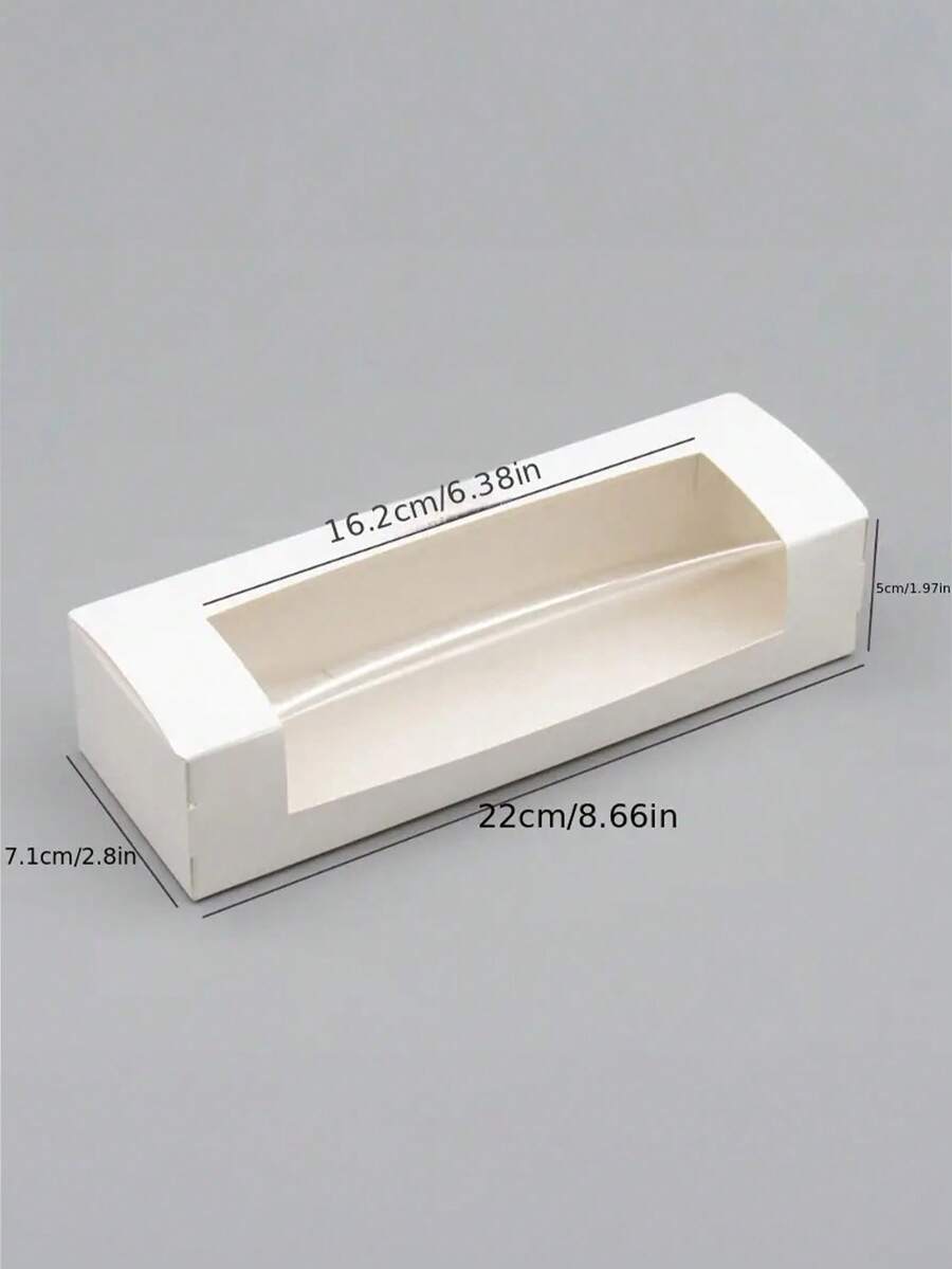 8pcs White Cardboard Bread Boxes; White Chocolate Strawberry Biscuit ...