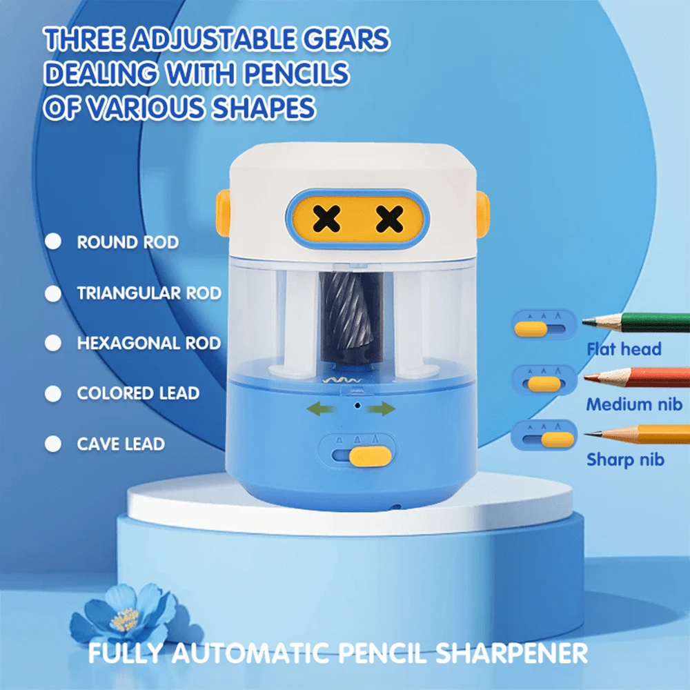 Blue Automatic Electric Pencil Sharpener For Students And Artists ...