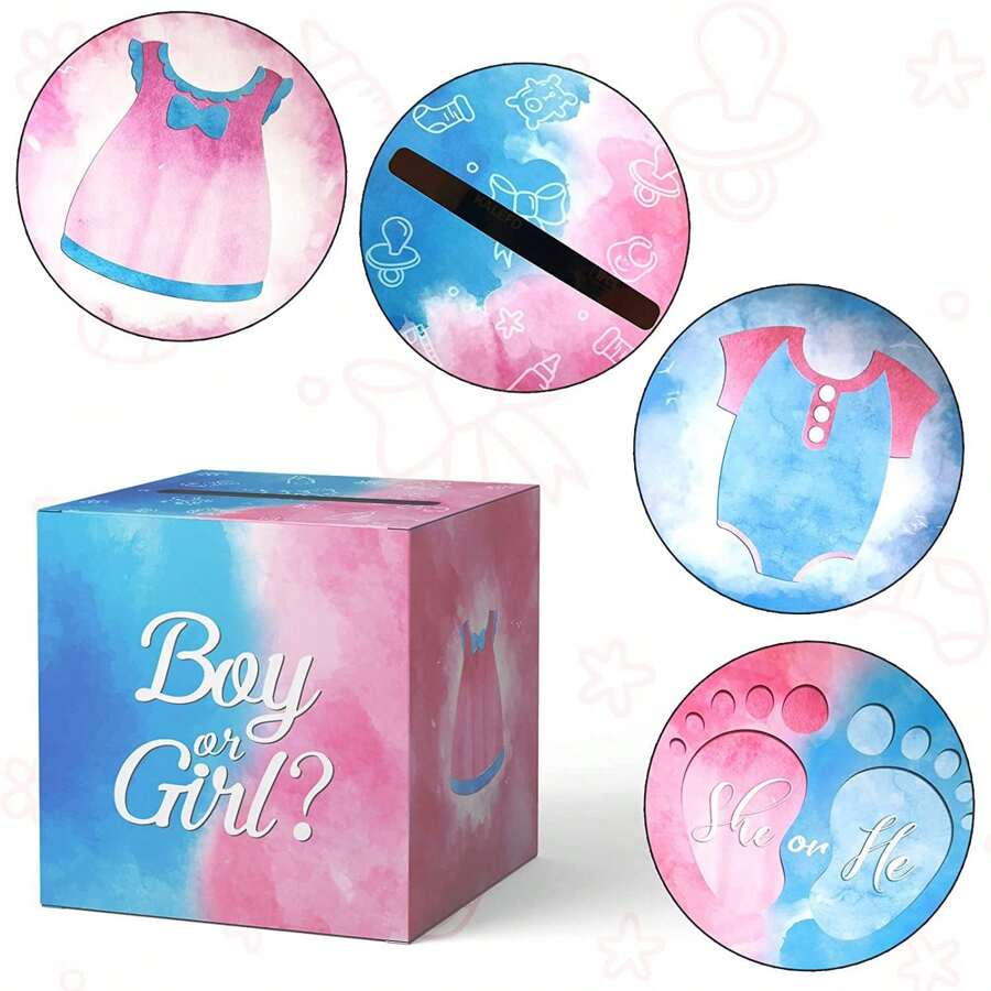 Baby Gender Reveal Voting Box With 40 Ballot Cards Gender Reveal Voting ... Baby Gender Reveal Voting Box With 40 Ballot Cards Gender Reveal Voting ...
