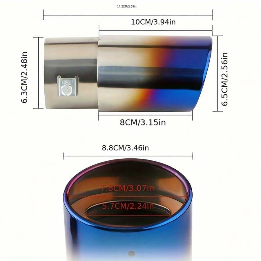 Burnt Blue Stainless Steel Exhaust Muffler Tip System With Exhaust Headers For Car Parts | SHEIN USA