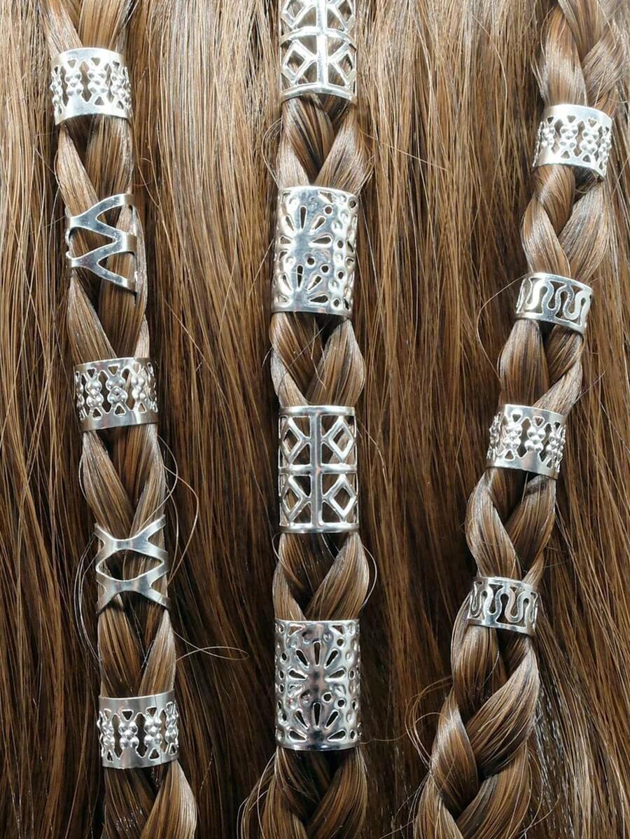 100 African Wig Retainer Rings, Gold And Silver Hollow Round Retainer ...