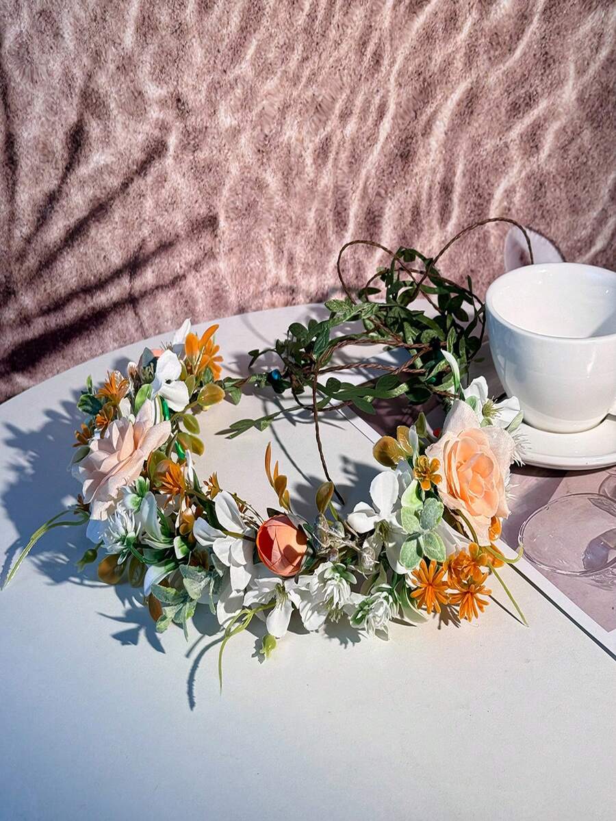 1pc Women's Forest Style Vine Flower Crown Headband, Autumn Berry ...