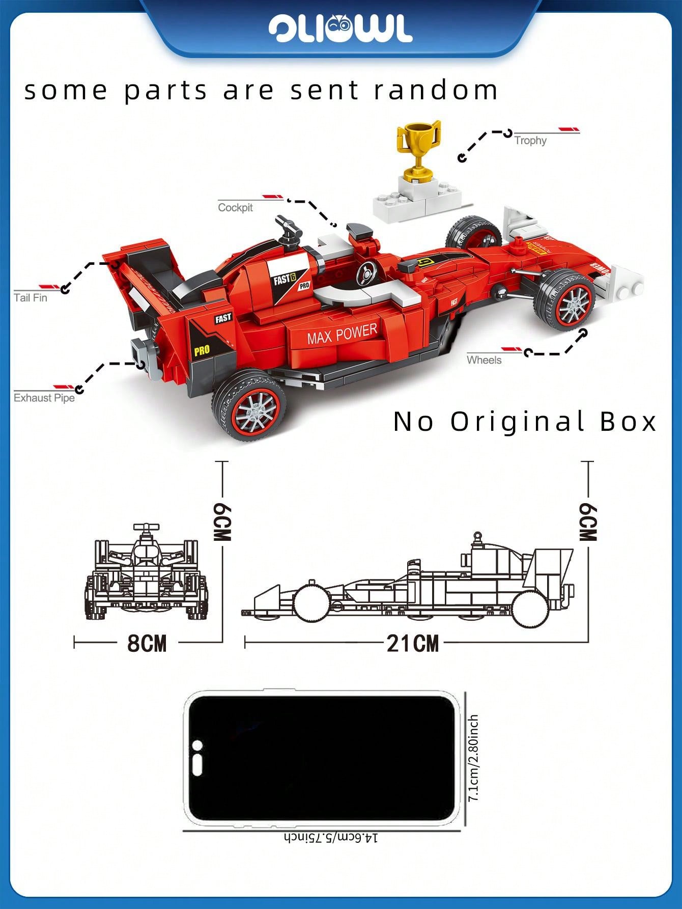 Red Racing Car Model Building Blocks Children Toy Set For Car Fans To ...