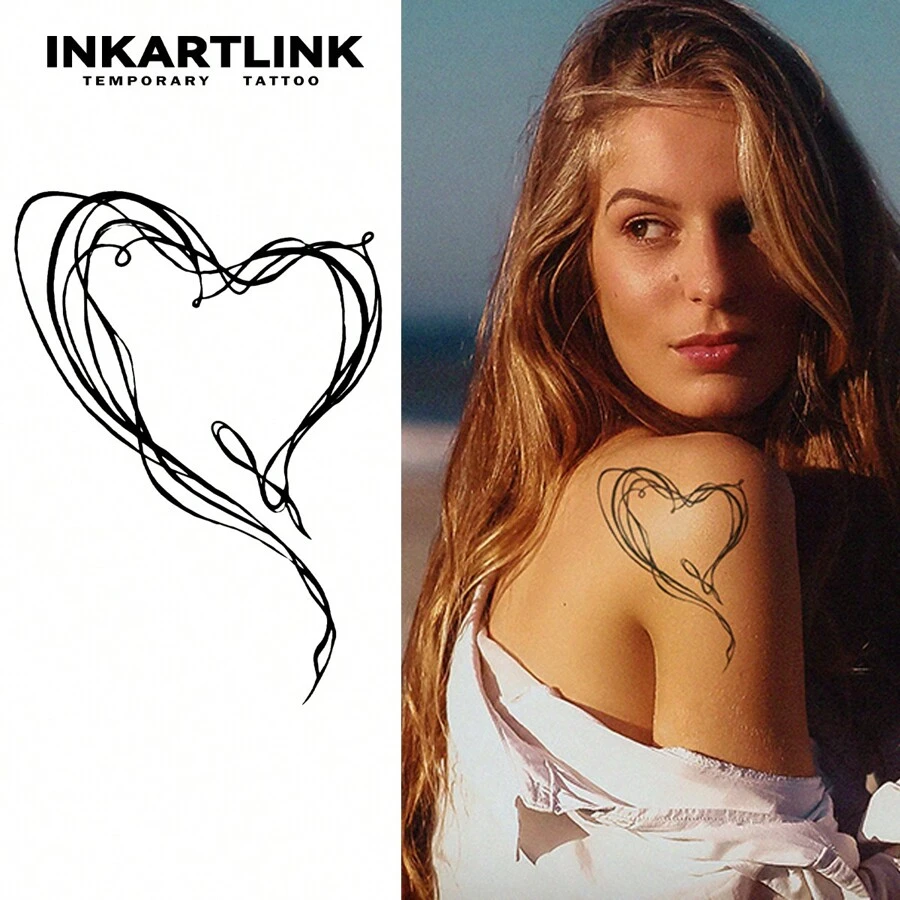 Inkartlink Revolutionary Technology Tattoo, Semi-Permanent Tattoo, Love, Waterproof, Long ...