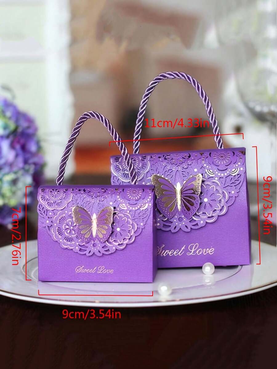 10pcs Hollow Butterfly Creative Gift Boxes Set, Portable Wedding Party ...