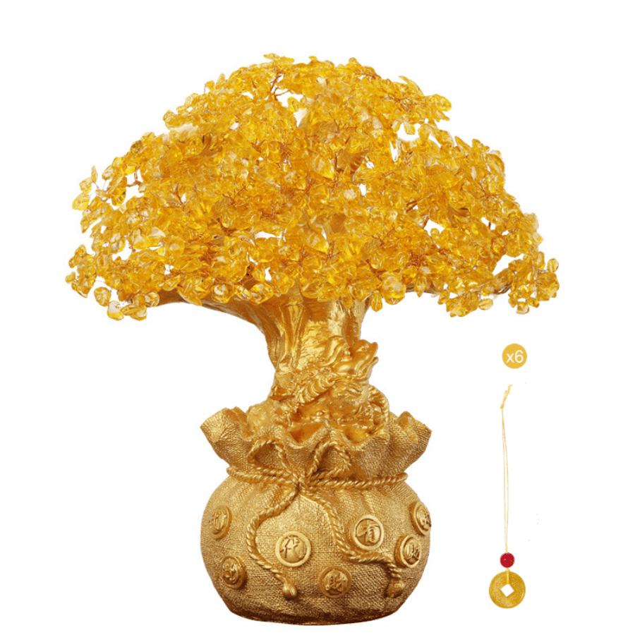 Golden Fortune Money Tree - Feng Shui Bonsai Decoration For Luck And ...
