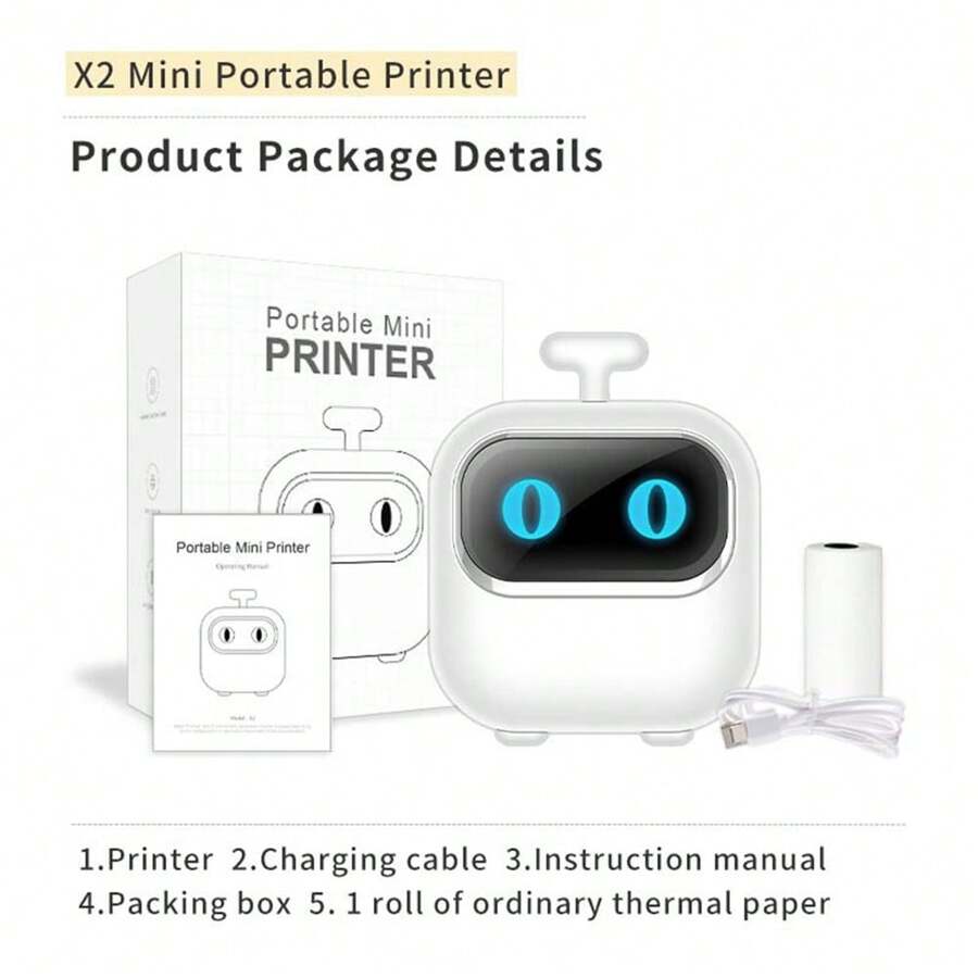 Mini Thermal Printer Phomemo Sticker Maker Machine Portable Bluetooth ...