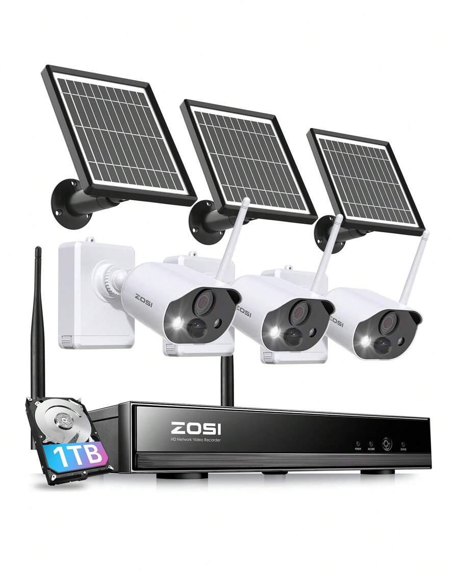 ZOSI C306 3MP Wireless Video Surveillance Kit, 8CH 1TB NVR + 3 ...