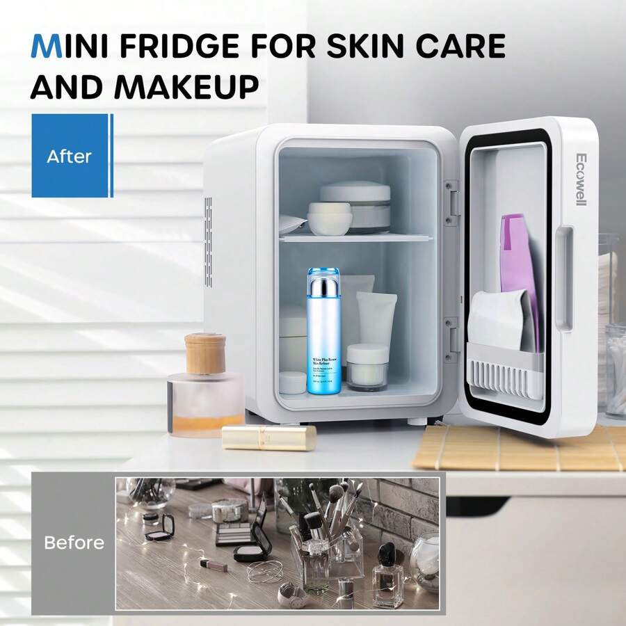 ECOWELL Skincare Fridge, Mini Fridge For Bedroom, 4L Skin Care Fridge ...